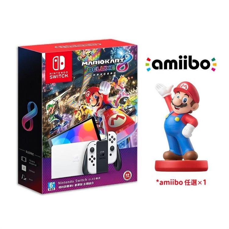 Switch OLED 款式主機瑪利歐賽車8 豪華版（盒裝版）豪華版組合＋amiibo多選一－金石堂